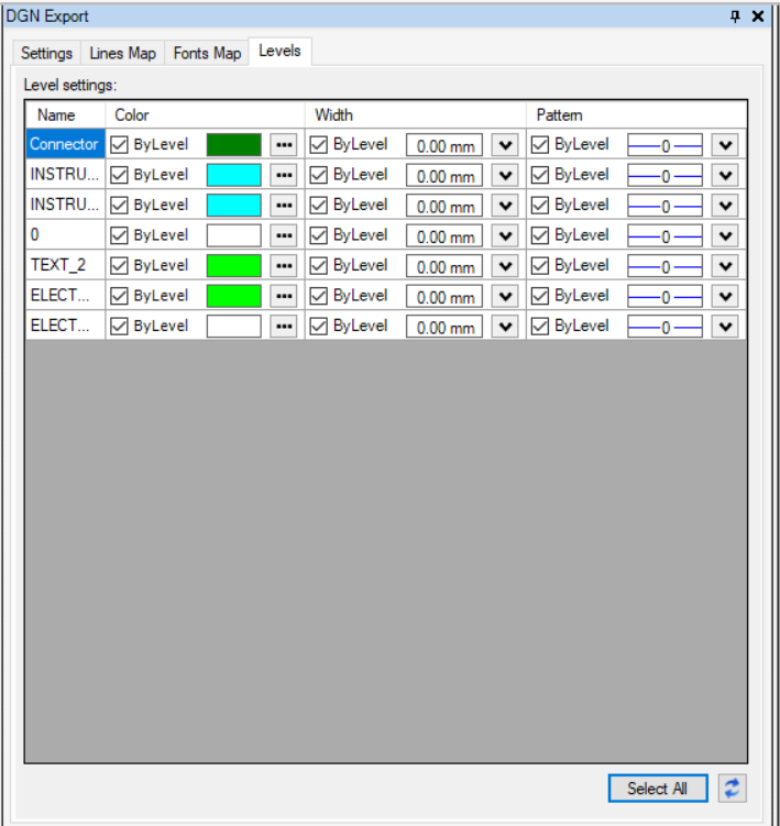 Improved Usability of DGN Export Mapping Form