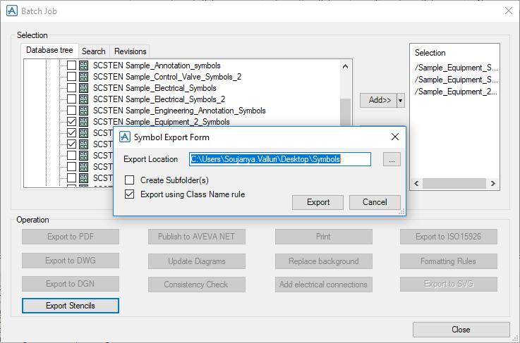 Export Symbols from Selected Stencils