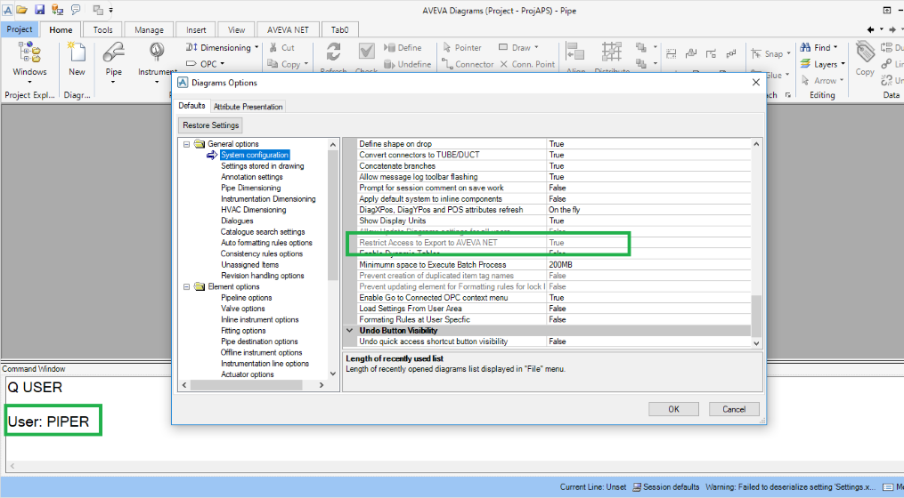 Restrict Access to Export to AVEVA NET