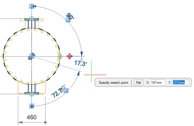 Add Angular Dimensions Using Grip Points