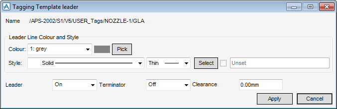 Tagging Template Leader Line
