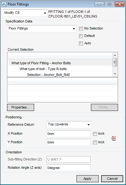 Modify Floor/Screed Fitting
