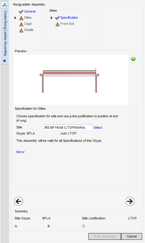 Create Rung Ladder Assembly