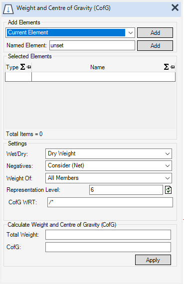 Weight and Centre of Gravity (CofG)