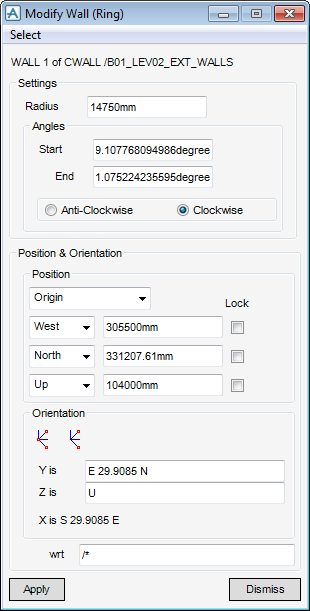 Modify Wall Definition