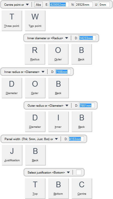 Create Arc Panel with Specified Centre Point and Sweep Angle