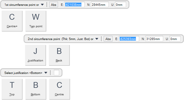 Create Disc Panel with Three Specified Points